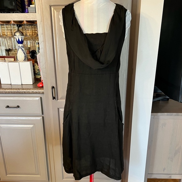 Angela Mara | Dresses | Angela Mara Italy Black Linen Cowl Neck ...